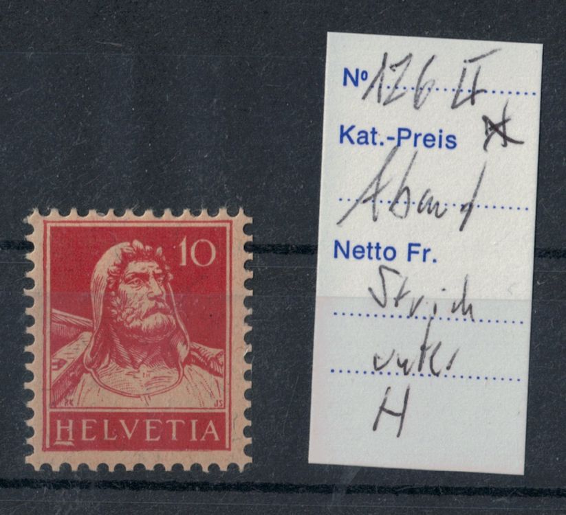 Tell 126II Abart mit Strich unter dem H, nicht im Spez. Kat. | Acheter ...