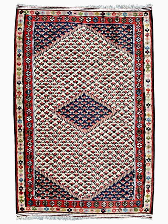 Tapis ancien KILIM Senneh kurde laine nouée main motifs mahi | Kaufen ...
