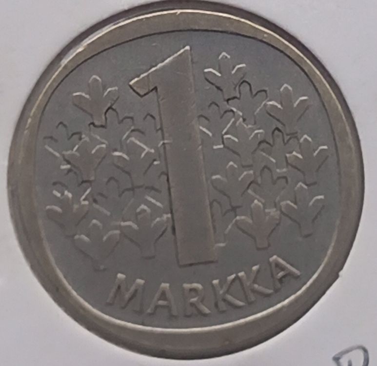 FINNLAND - 1965 - 1 MARKKA - 350ER SILBER - SUOMEN TASAVALTA (Gebraucht ...