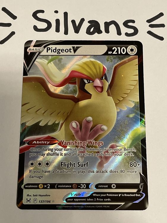 Pidgeot V 137/196 Lost Origin Englisch | Kaufen auf Ricardo