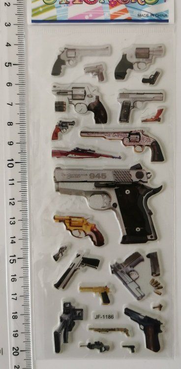 Waffen (Pistolen, Revolver) 3D-Sticker - Bogen (neu, OVP) | Kaufen auf ...