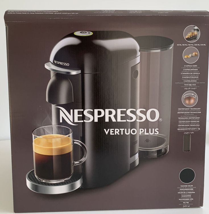 Nespresso Vertuo plus Kaffeemaschine schwarz (Neu und originalverpackt ...