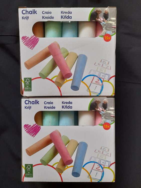 NEU: Kreide / Strassenkreide / 30 Stück - 5 Farben Original (Neu und originalverpackt) in ...