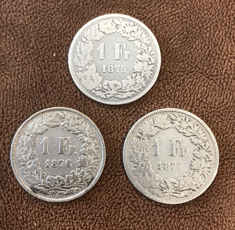 Lot 1 Franken Silber Jahrgang 1875, 76 7 (Gebraucht) in Winterthur für CHF 31 – mit Lieferung ...
