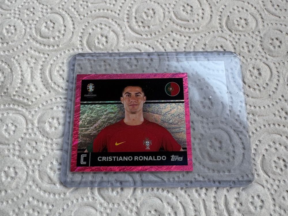 ROSE PINK CRISTIANO RONALDO POR 2 EURO 2024 Germany sticker (Neuf (Voir ...