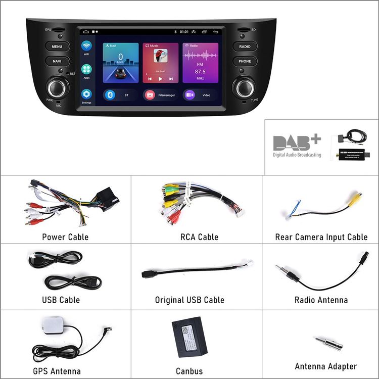 Fiat Punto Evo Linea Autoradio DAB+ 32GB Carplay GPS BT (Gebraucht) in ...