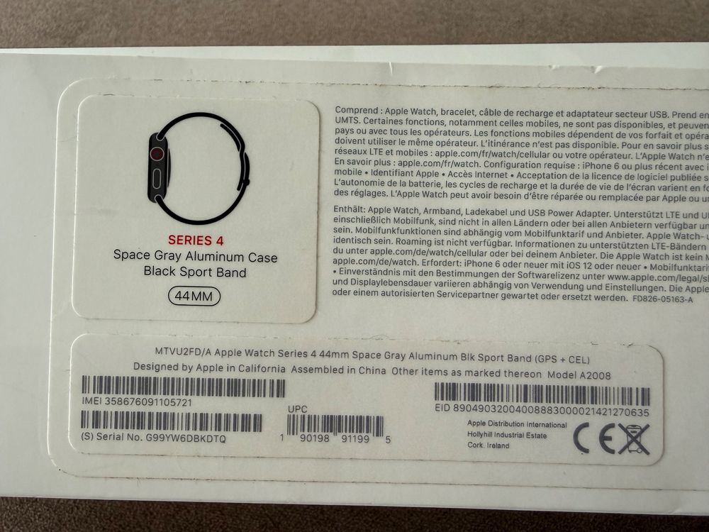 Apple Watch Serie 4 Space Gray GPS + Cellular 44mm (Defekt) in Trimbach ...