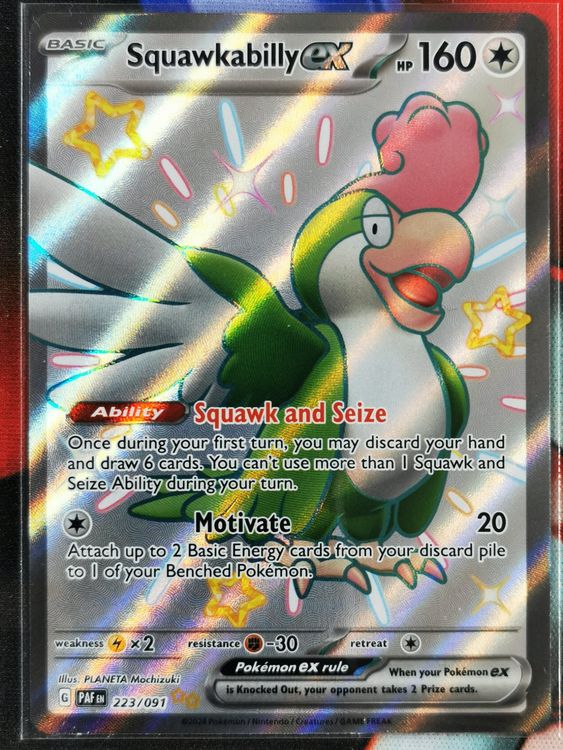 Pokemon Squawkabilly Ex 223/091 Shiny Paldean Fates EN (Gebraucht) in ...