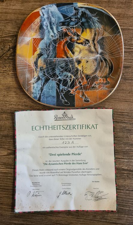 Sammelteller Rosenthal Hans Erni, Zertifikat | Kaufen auf Ricardo