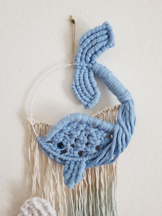 Makramee-Wal, Muscheln, Seesterne Wanddekor Kinderzimmerdek (Neu ...