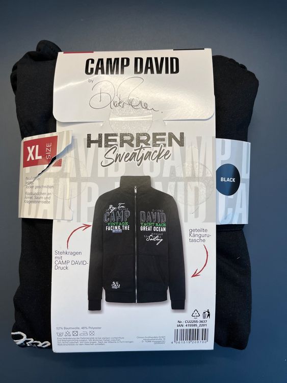 Camp David Herren Sweatjacke XL schwarz (Neu und originalverpackt) in ...