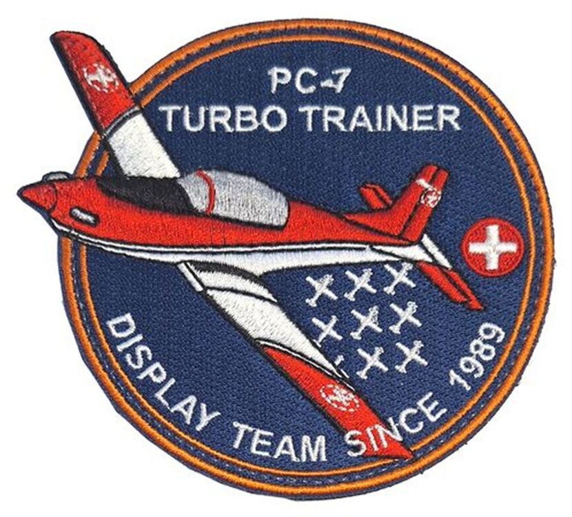 PC-7 Turbo Trainer Display Team Patch Seit 1989, Stoff Swiss (Neu ...