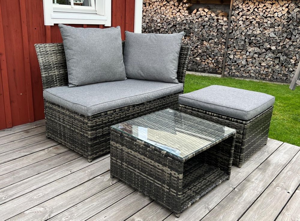 Gartenlounge Sitzbank mit Tisch und Beinablage (Neu (gemäss ...