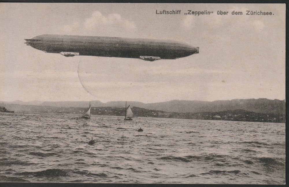 ZH: 31.III.09, AK ZÜRICH, Zeppelin über dem See | Kaufen auf Ricardo