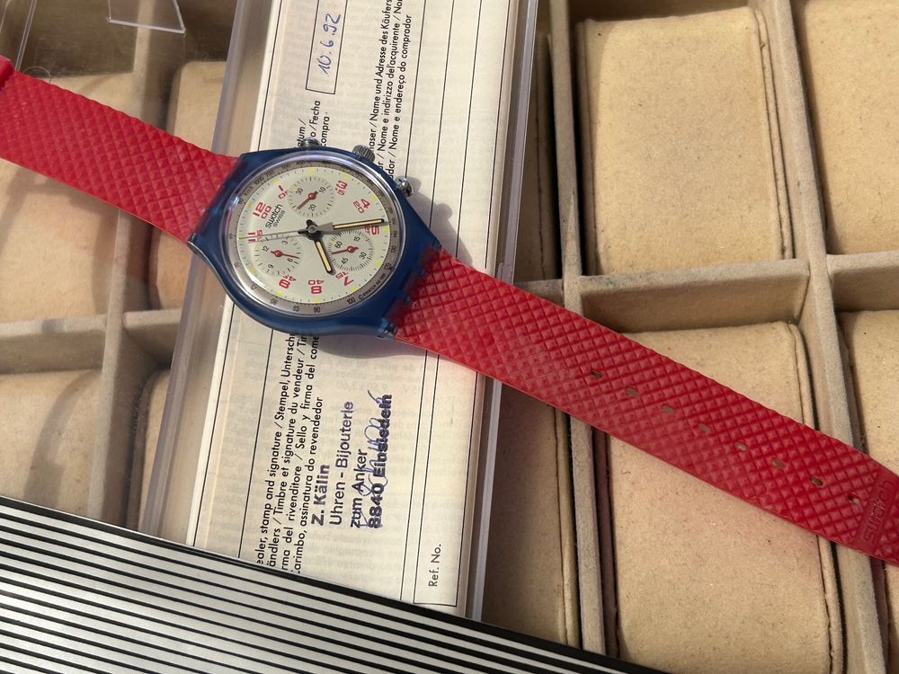 Montre Swatch chrono JFK SCN103 complète set fonctionne 1992 | Kaufen ...