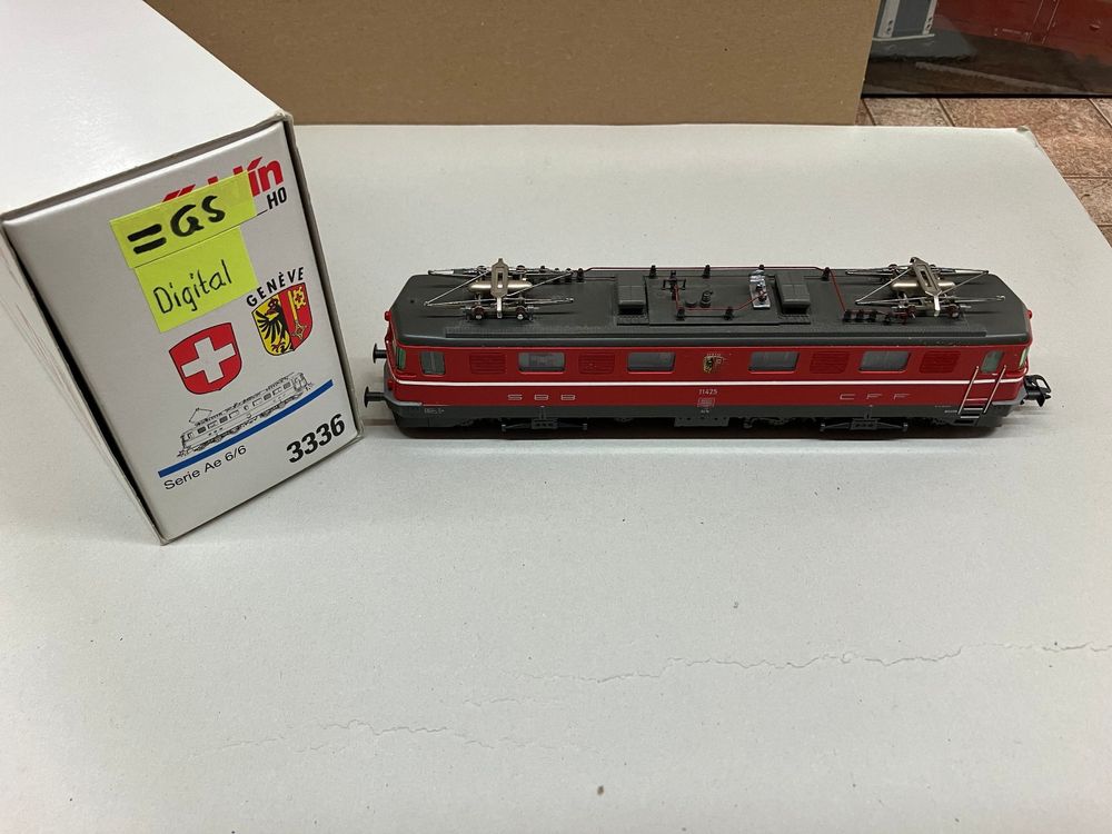 Märklin 3336 SBB Ae 6/6 11425 Kanton Genf rot, H0 GS DC Dig. (Gebraucht ...