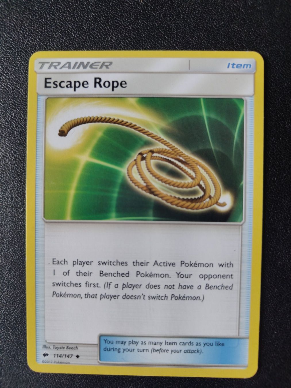 Escape Rope 114/147 Trainer Pokémon SM Burning Shadows EN (Gebraucht ...