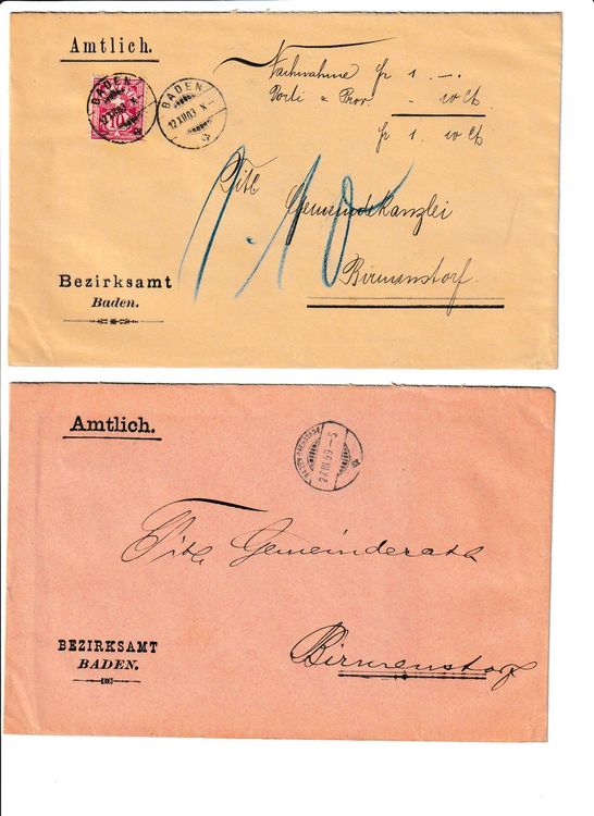 Alte Briefe 1899 und 1903 (Gebraucht) in BREMGARTEN AG für CHF 3 – mit ...