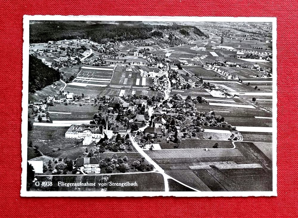 Strengelbach - Fabrik mit Hochkamin - Flugaufnahme um 1940 (Gebraucht) in Rothrist für CHF 12 ...