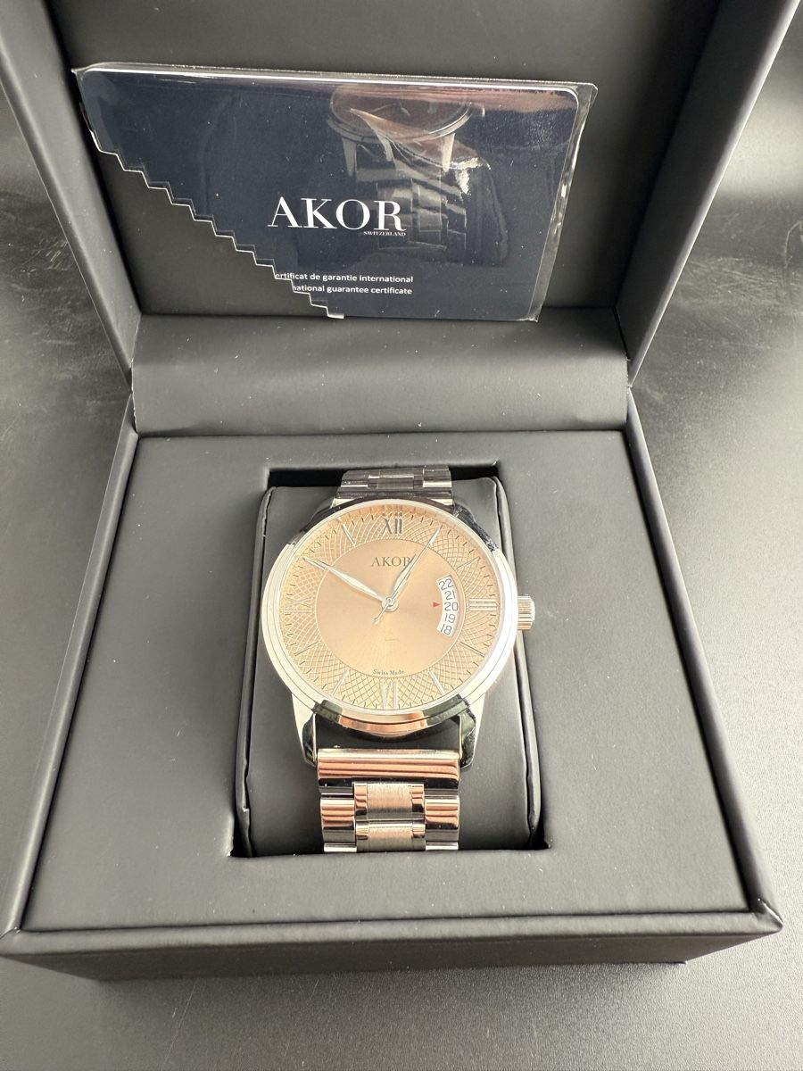 Montre AKOR Automatic Golden Crystal Swiss Made New Full Set (Neu und ...
