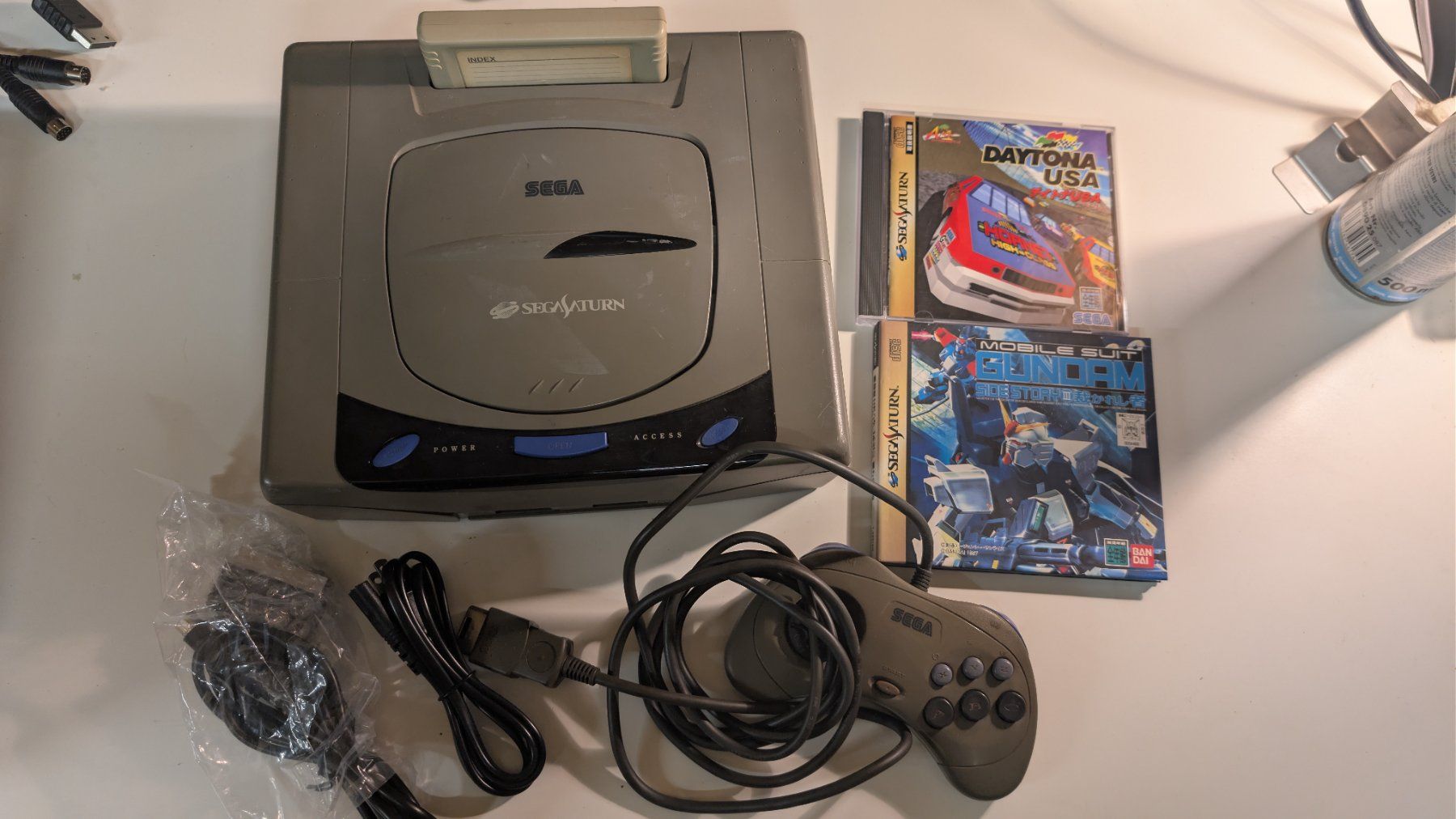 Sega Saturn Jap.110V + Memory card, Daytona Usa, Gundam, (Gebraucht) in ...