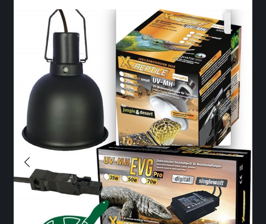 Wärme- / UV-Lampe, Komplettset 50 Watt (Gebraucht) in Wetzikon ZH für CHF 89 – mit Lieferung auf ...