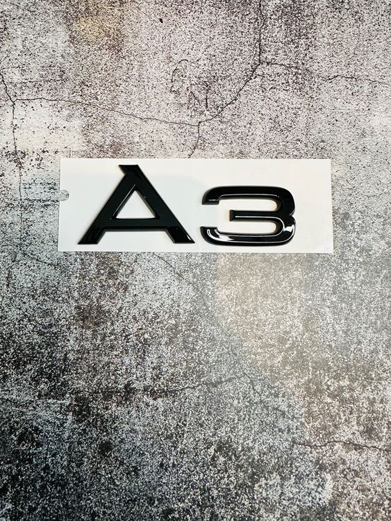 Audi A3 Emblem Schriftzug Logo NEU in Schwarz glänzend (Neu und ...