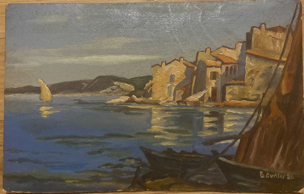 Seenlandschaft Gemälde mit Booten unleserlich signiert (Gebraucht) in Root für CHF 24 – mit ...