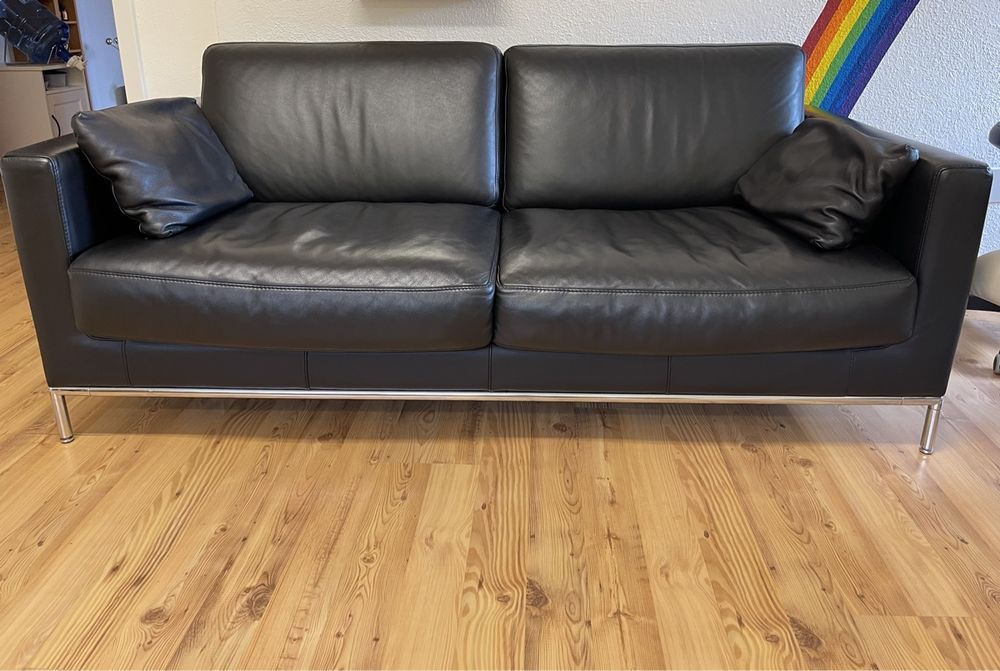 Ledersofa Schwarz | Kaufen auf Ricardo