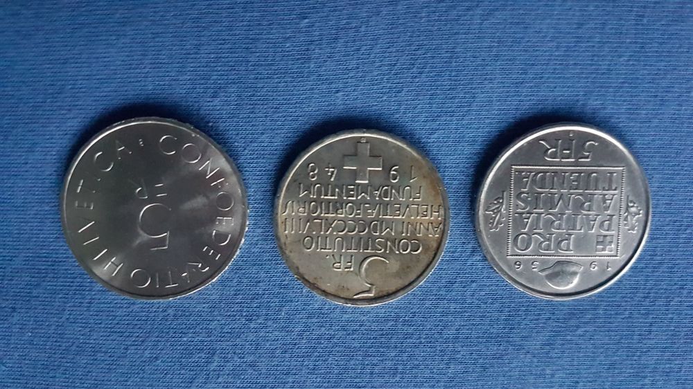 3x5 Fr Silber Gedenkmünzen 1936-1948-1963 ab nur 1 Fr !!! (Gebraucht) in Camignolo für CHF 28 ...