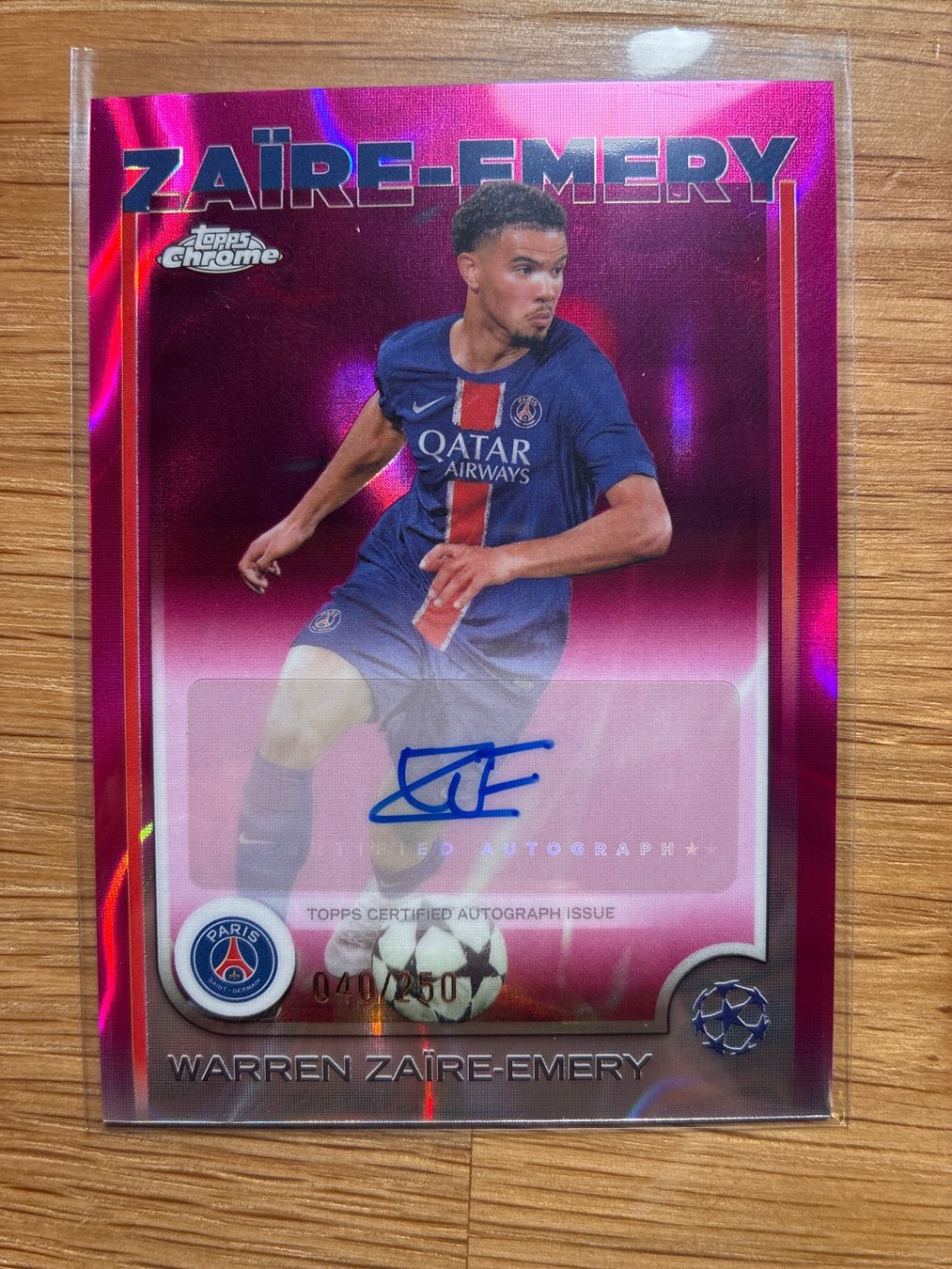 Topps Chrome Warren Zaire-Emery Psg Autogramm /250 (Gebraucht) in ...