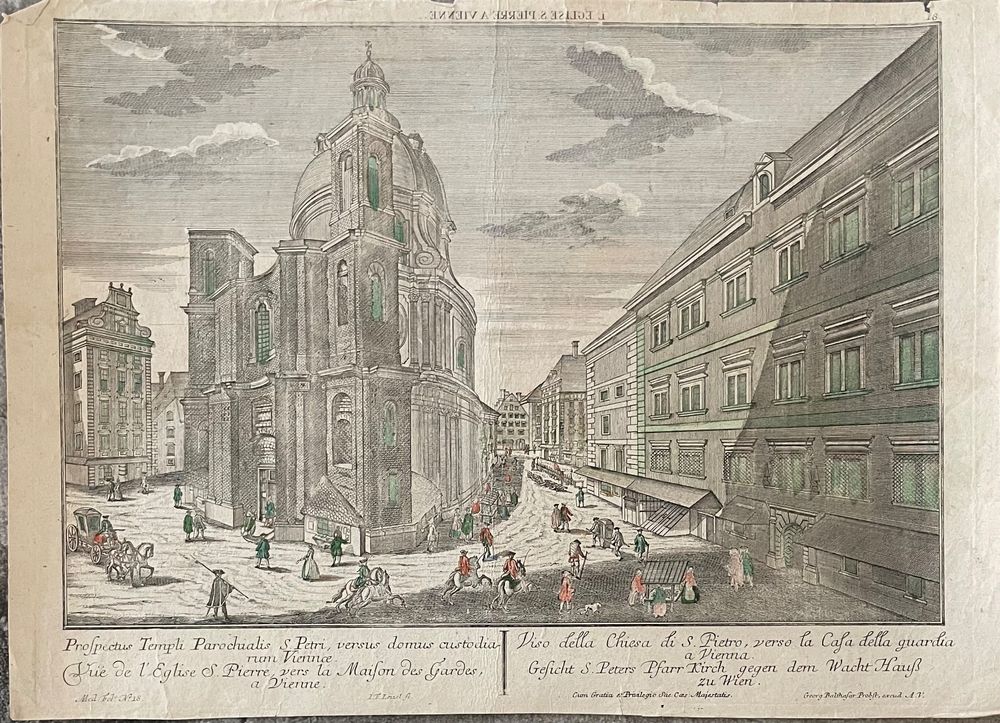 Antike Kupferstich Ortschaft aus der Zeit | Kaufen auf Ricardo