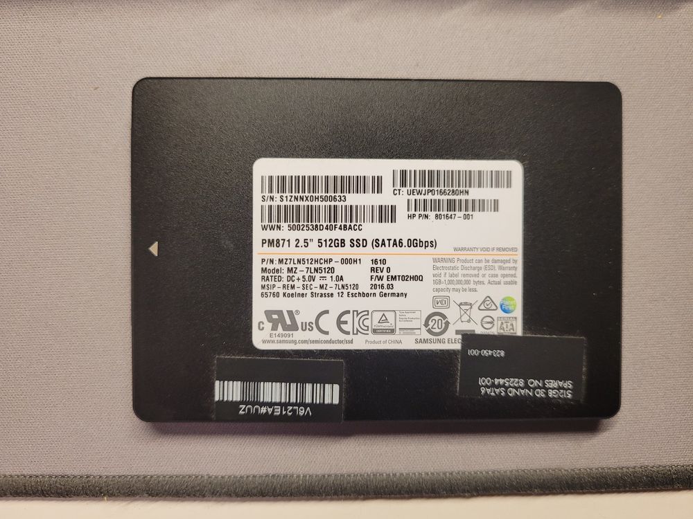 Samsung 512GB SSD 2.5 Zoll SATA (Gebraucht) in Unterengstringen für CHF ...