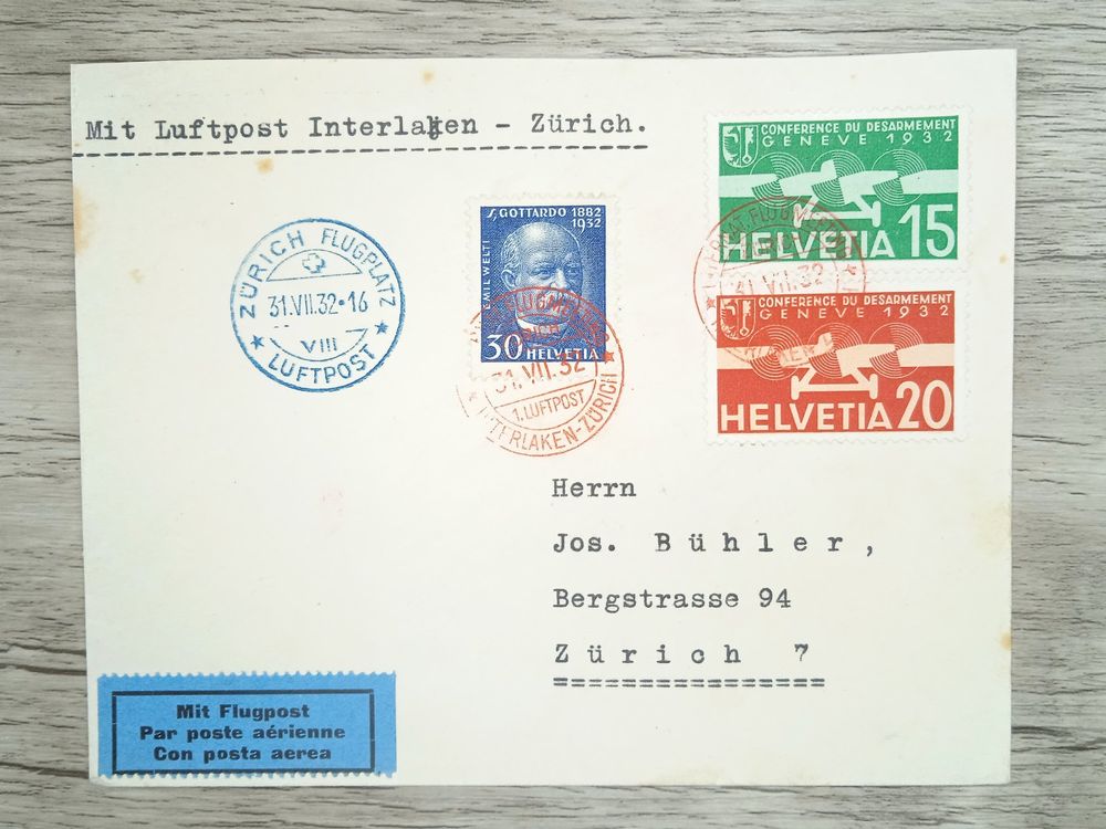 TR70 Enveloppe + Timbre Suisse 1932 (Gebraucht) in Cousset für CHF 4.95 – mit Lieferung auf ...