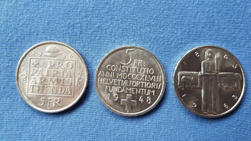 3x5 Fr Silber Gedenkmünzen 1936-1948-1963 ab nur 1 Fr !!! (Gebraucht) in Camignolo für CHF 26 ...