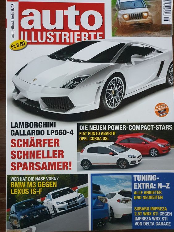 AI 6/08 Lexus IS-F BMW M3 Nissan GTR Subaru WRX Gallardo xx (Gebraucht ...