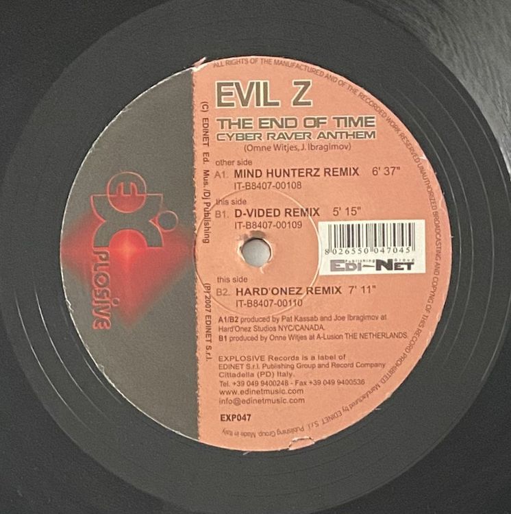 Evil Z, The End Of Time (Cyber Raver Anthem)(Hardstyle) (Gebraucht) in ...