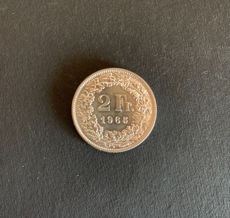 1965 Münze 2 Franken Silber (Gebraucht) in Eggersriet für CHF 4.9 – mit Lieferung auf Ricardo kaufen