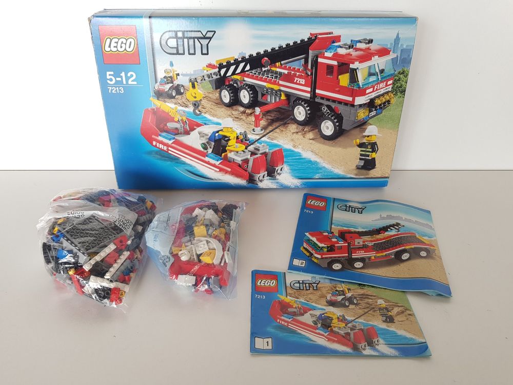 Lego 7213 City Fire Truck & Fireboat / Feuerwehr aus 2010! (Gebraucht ...