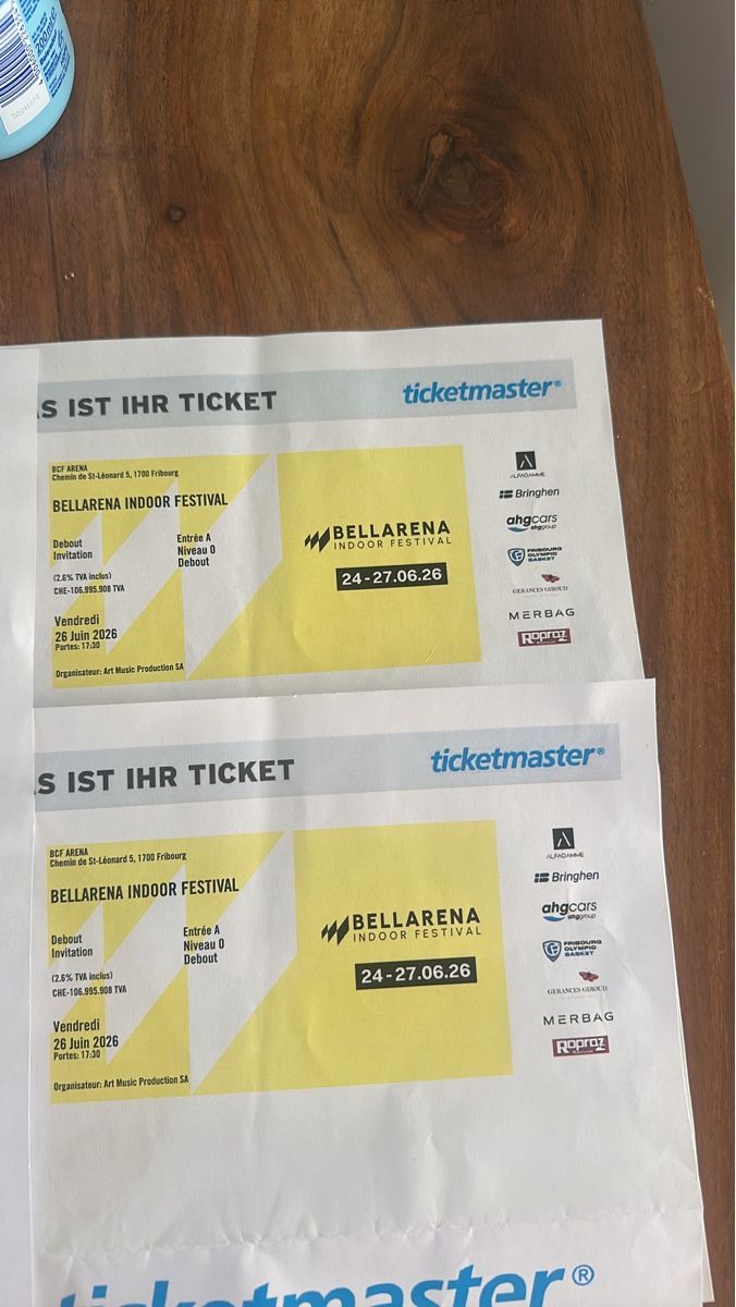 Bellarena Indoor Festival Ticket 26.06.2026, 2 Tickets (Neu (gemäss ...