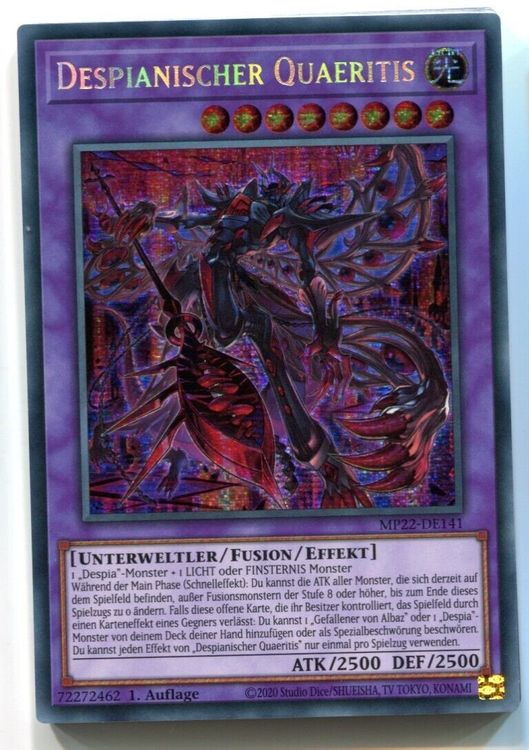 Yu-GI-OH Despianischer Quaeritis Prismatisch Secret Rare MP2 (Neu und ...