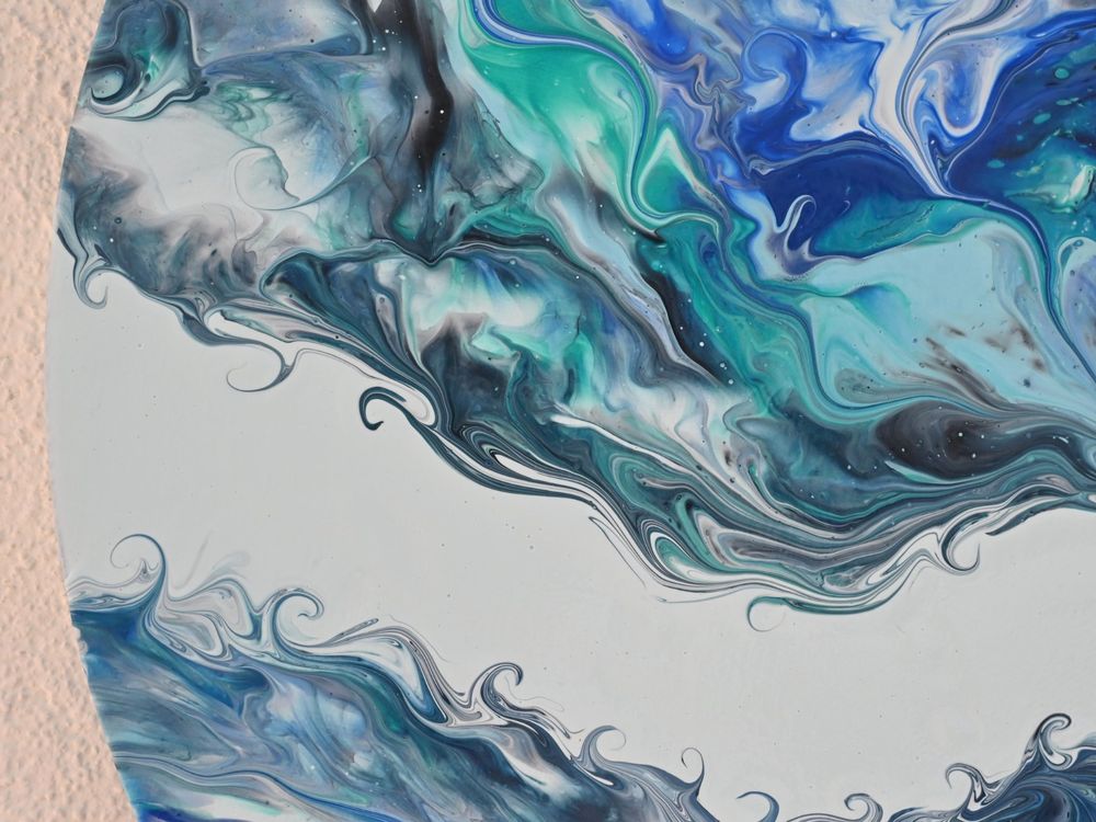 Pouring Bild "Splash" rund, 40 cm, Petra's Art | Kaufen auf Ricardo