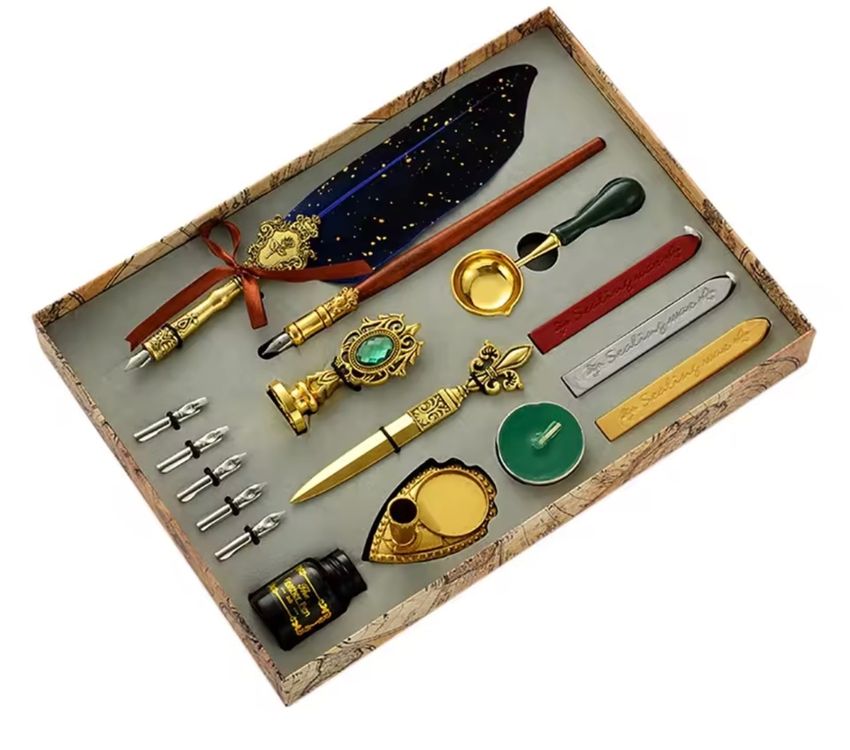 Retro Federn-Füllfeder & Siegel-Set — Eleganz fürs Schreiben (Neu und ...