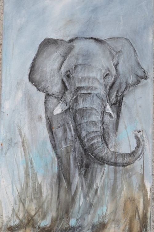 Acryl auf Leinwand, 100 x 60cm, Elefant | Kaufen auf Ricardo