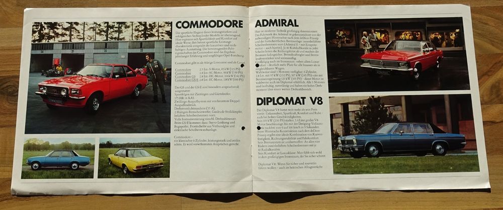 1973 Opel Diplomat V8, Manta, Commodore GSE,... Prospekt | Kaufen auf ...