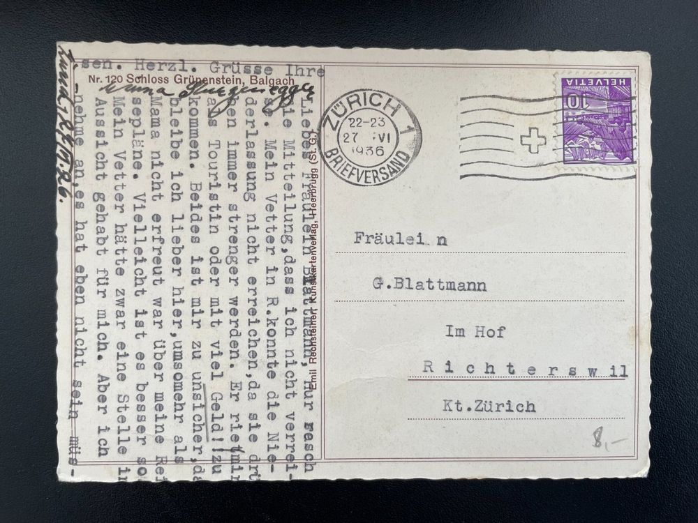 AK SG Balgach, Schloss Grünenstein (Rheintal) (Gebraucht) in Thal für CHF 3 – mit Lieferung auf ...