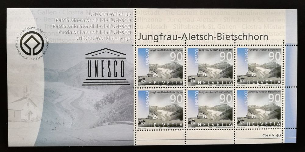 Kleinbogen UNESCO-Welterbe Jungfrau-Aletsch 2003, postfrisch | Kaufen auf Ricardo