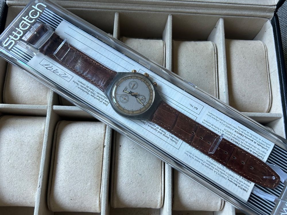 Rare Swatch GOLDFINGER SCM100 neuve complète set 1991 | Kaufen auf Ricardo