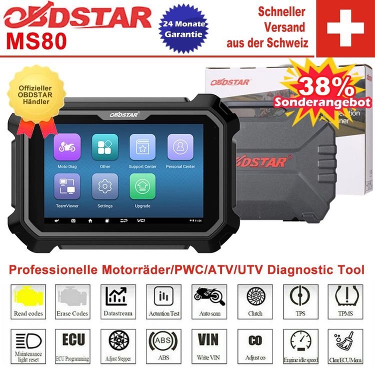 OBDSTAR MS80 8 Zoll Intelligenten Motorrad Diagnose Werkzeug (Neu und ...