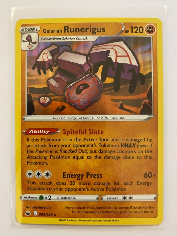 Pokemon Galarian Runerigus 083/198 Holo Chilling Reign EN | Kaufen auf ...